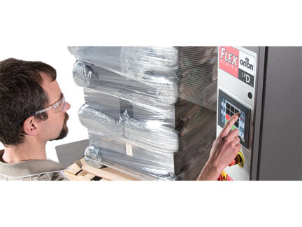 Turntable Pallet Wrapper Low Profile Deluxe - Semi-Automatic Stretch ...